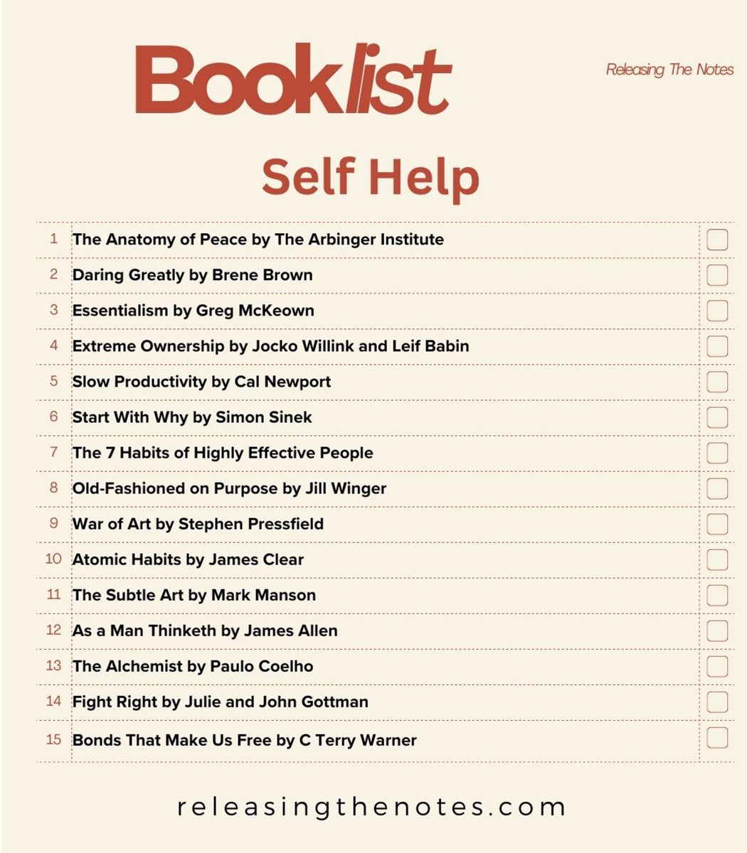 Self-Help Book List – Releasing the Notes